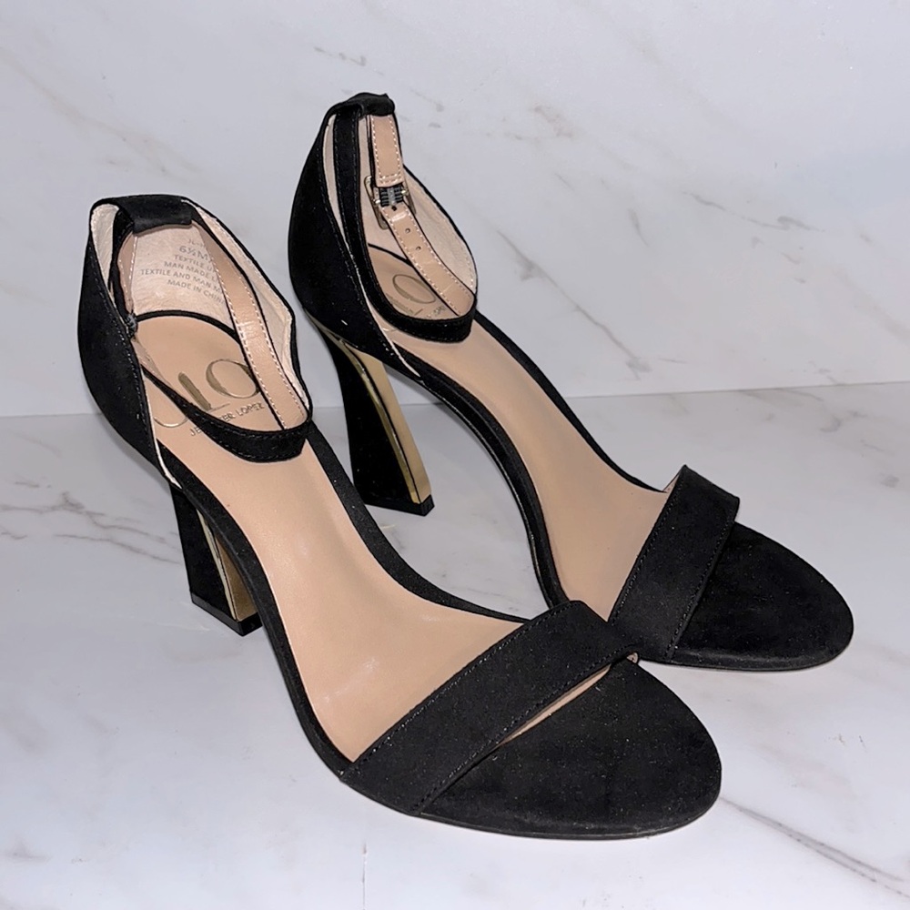 New Jlo Jennifer Lopez Hidee Black Metallic Lined Hee… - Gem